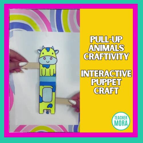 Pull-Up Animals Craftivity | Interactive Puppet Craft | Cut & Paste ...