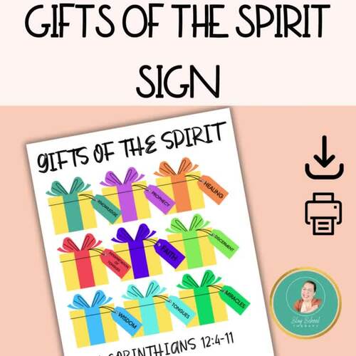 Gifts of the Spirit Printable, Christian, Faith-based, Bible Handouts