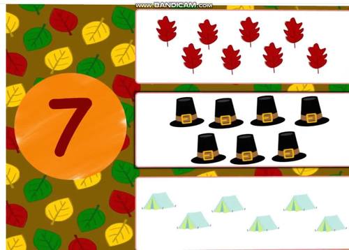 Fall Number Matching (DIGITAL NO PREP) by SimpleHappyPreschoolFun