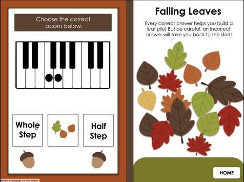 Falling Leaves | Keyboard | Whole/Half or Tone/Semitone | TPT