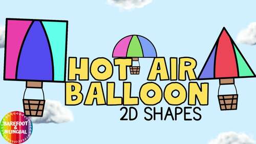 Hot Air Balloon Clip Art - 2D Shape Clipart | TPT