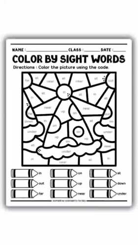 HAPPY NEW YEAR COLOR BY SIGHT WORDS | COLOR BY CODE | FUN READING ...