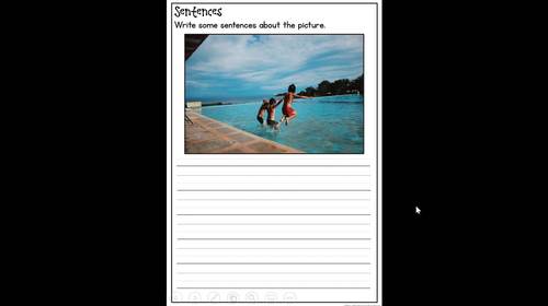 Sentence Writing using Picture Stimulus (No Prep) by Miss Rainbow Education