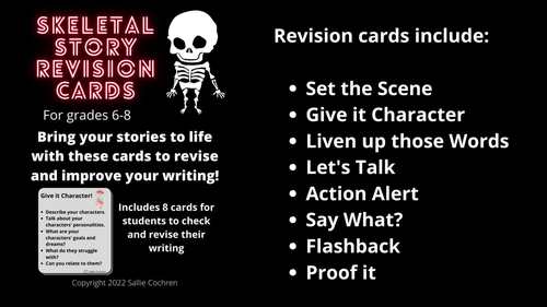 Skeletal Story Revision Cards for Grades 6-8 | TPT