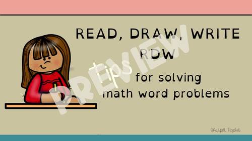 Read Draw Write Rdw Math Word Problem Solving Strategy Video Support Sdi