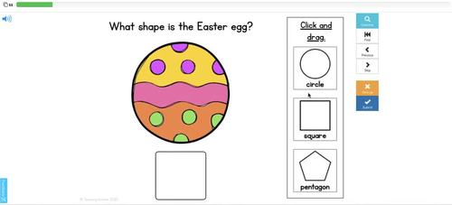 Easter Egg 2D Shape Boom Cards | Math Distance Learning by Teaching Autism