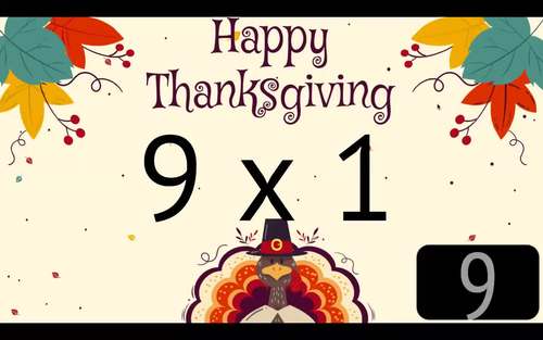 Thanksgiving Multiplication Facts Google Classroom™ Digital Flash Cards