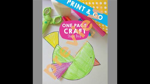 Bird 2D Shape Craft and Number Activity by From the Pond | TPT