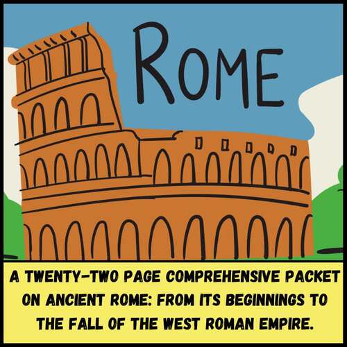 Ancient Rome Worksheet Packet: Embedded Vocab Sets, Quizzes, Writing ...
