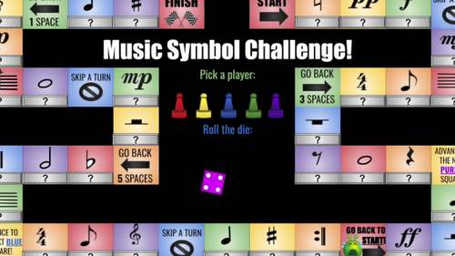Virtual Music Board Game for Google Slides- Music Symbol Challenge!