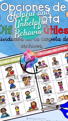 Helpful & Unhelpful Behavior Choices - File Folder Activities - SPANISH ...