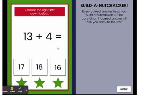 Christmas Digital Resource - Addition to 10, 20 & 50 Math Game - Nutcracker