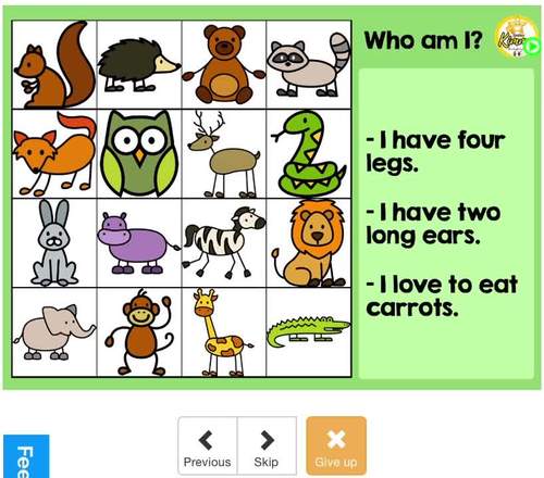 Forest Animals Picture Reveal Making Inferences by Teacher Kimmy