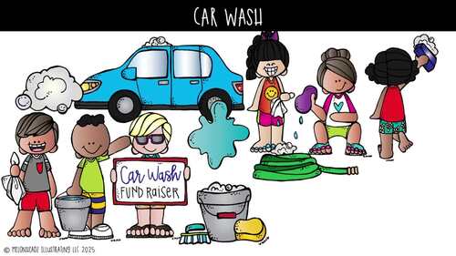 Car Wash clip art, Fundraiser clip art, Car clip art COLORED Version