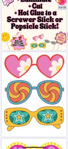 Groovy Back to School Photo Booth Props by Kindergarten Kitties | TPT