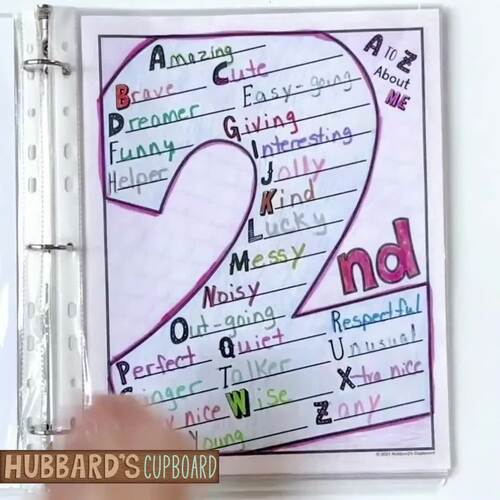 2nd Grade All About Me Book - Back to School Activities - First Week of ...