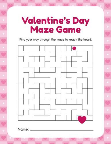 Valentine’s Day Mazes Games | Games & Activities with Answers by ...