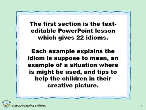 This idiom art project is fun to learn about the figurative language of ...