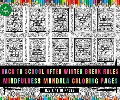 Back To School After Winter Break Rules, Coloring Activities And ...