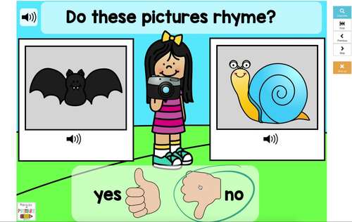 DIGITAL Rhyming Activities - Distance Learning - Boom Cards - Home Learning