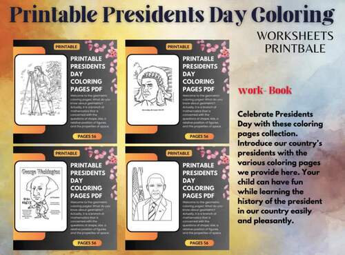 Printable Presidents Day Coloring Pages PDF by English For Kids ABC