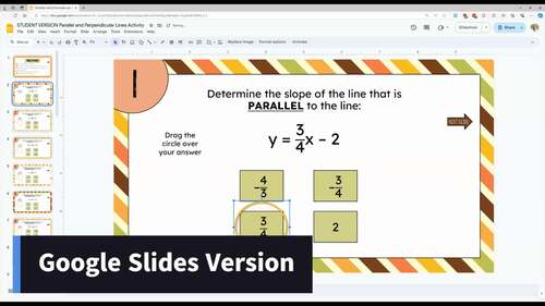 Parallel and Perpendicular Lines Google Slides Activity Algebra 1 ...