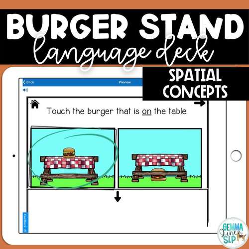 Early Language Boom Cards™ Deck: Burger Stand Theme for Speech Therapy