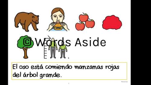 AAC Reading Writing Literacy with Symbols SPANISH by Words Aside