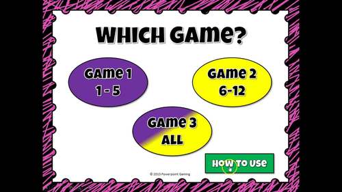Identifying Fractions Tic-Tac-Toe Powerpoint Game by Teacher Gameroom