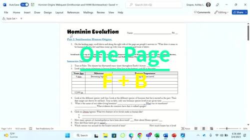 Hominin Evolution | Human Evolution Interactive WebQuest Activity