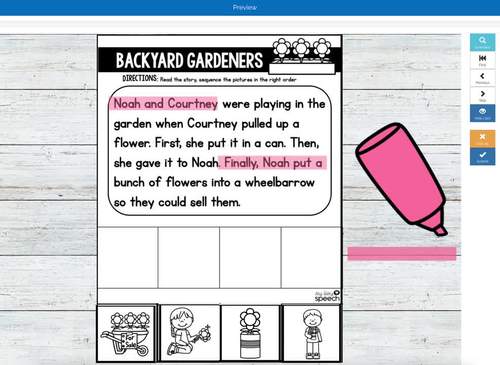 Spring Sequence and Answer Speech Therapy (+BOOM) by Itty Bitty Speech