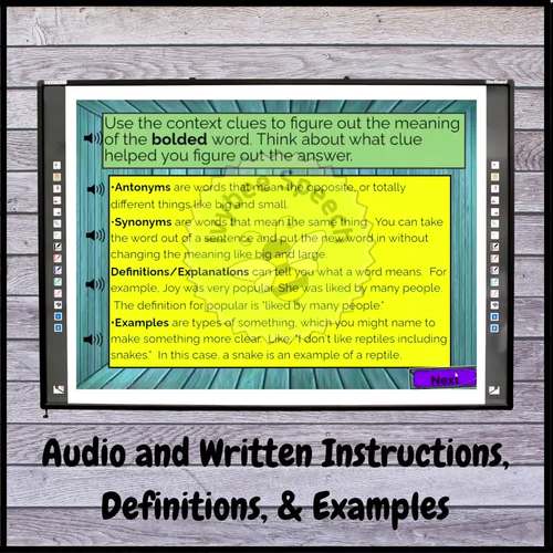 Context Clues Tier 2 Vocabulary Middle School BOOM Cards Deck 8 | TPT