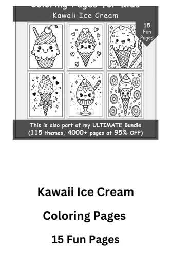 Kawaii Ice Cream Coloring Book | Printable Coloring Pages for Kids ...
