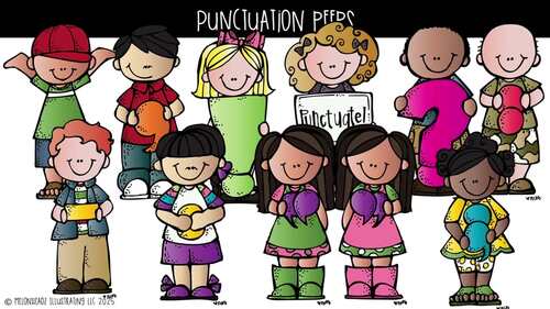 Punctuation Peeps clip art, Grammar clip art COLORED Version | TPT