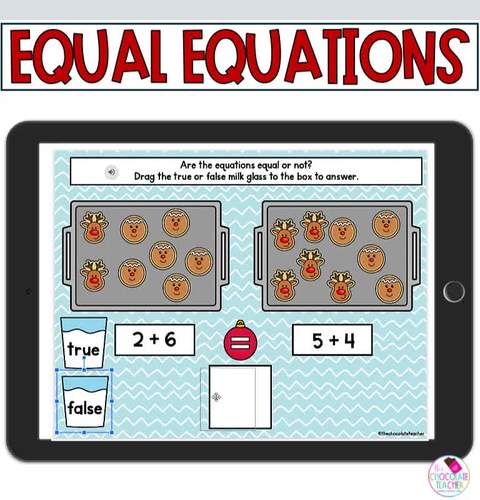 Balancing Equations - Equal Sign - Christmas Math - Google Slides™