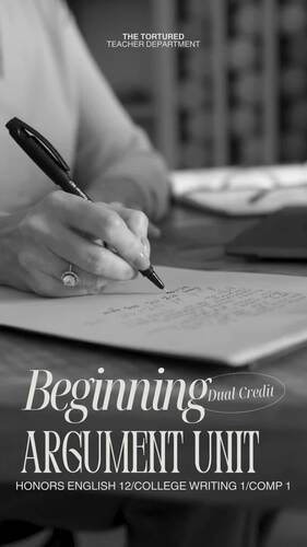 Beginning Argument Essay Unit-Honors English 12/College Writing 1 ...
