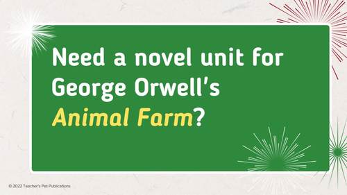 Animal Farm LitPlan Novel Study Unit, Activities, Questions, Test