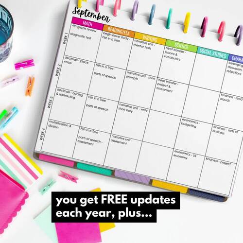 Editable Teacher Planner Binder 2023-2024 Printable and Digital BUNDLE