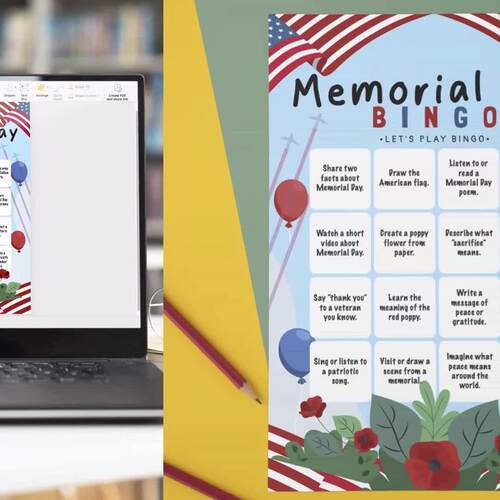 Memorial Day Bingo | Patriotic Reflection Game | Classroom Activity ...
