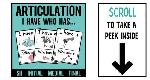 I Have Who Has: SH Initial, Medial & Final Articulation Card Game