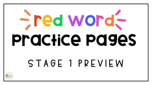 Orton Gillingham Scope and Sequence│Red Word Practice Pages│Red Words Book