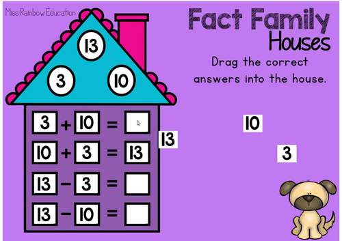 Fact Family House (Addition and Subtraction) Boom Cards | TPT