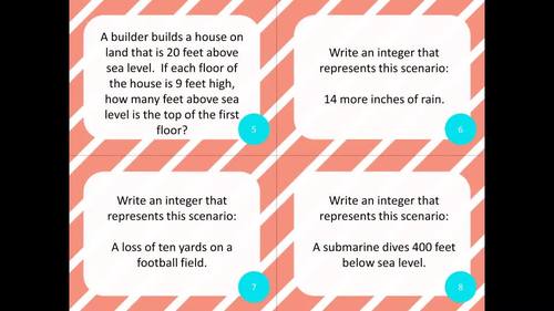 6th Grade Numbers System Rational Numbers Task Cards | TPT