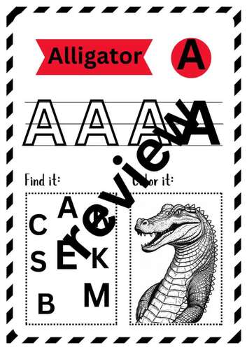 Educational coloring pages with English letters for children, A4 size