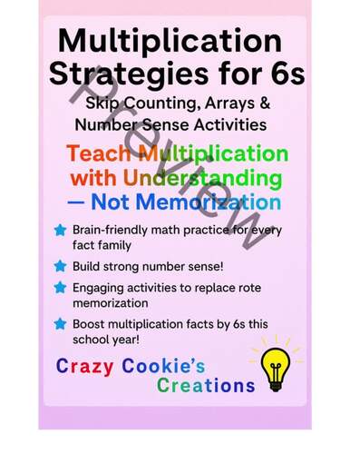 6s Multiplication Strategy Pack |Grade 3 Facts Practice & Strategy ...