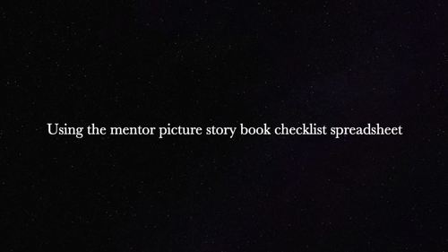 Mentor Picture Story Book Checklist by Mrs Hamiltons Classroom | TPT