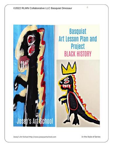 Jean-Michel Basquiat Art Lesson Dinosaur King 1st 2nd 3rd 4th Writing ...