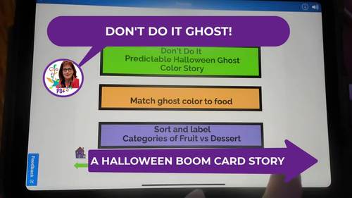 Predictable Halloween Ghost Color Story BOOM Cards by Preschool ...