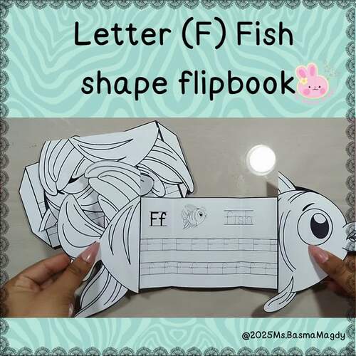 Letter (F) craft/activity Fish shape flipbook for kindergarten and ...