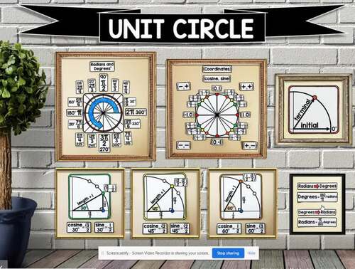 Unit Circle Word Wall - print and digital by Scaffolded Math and Science